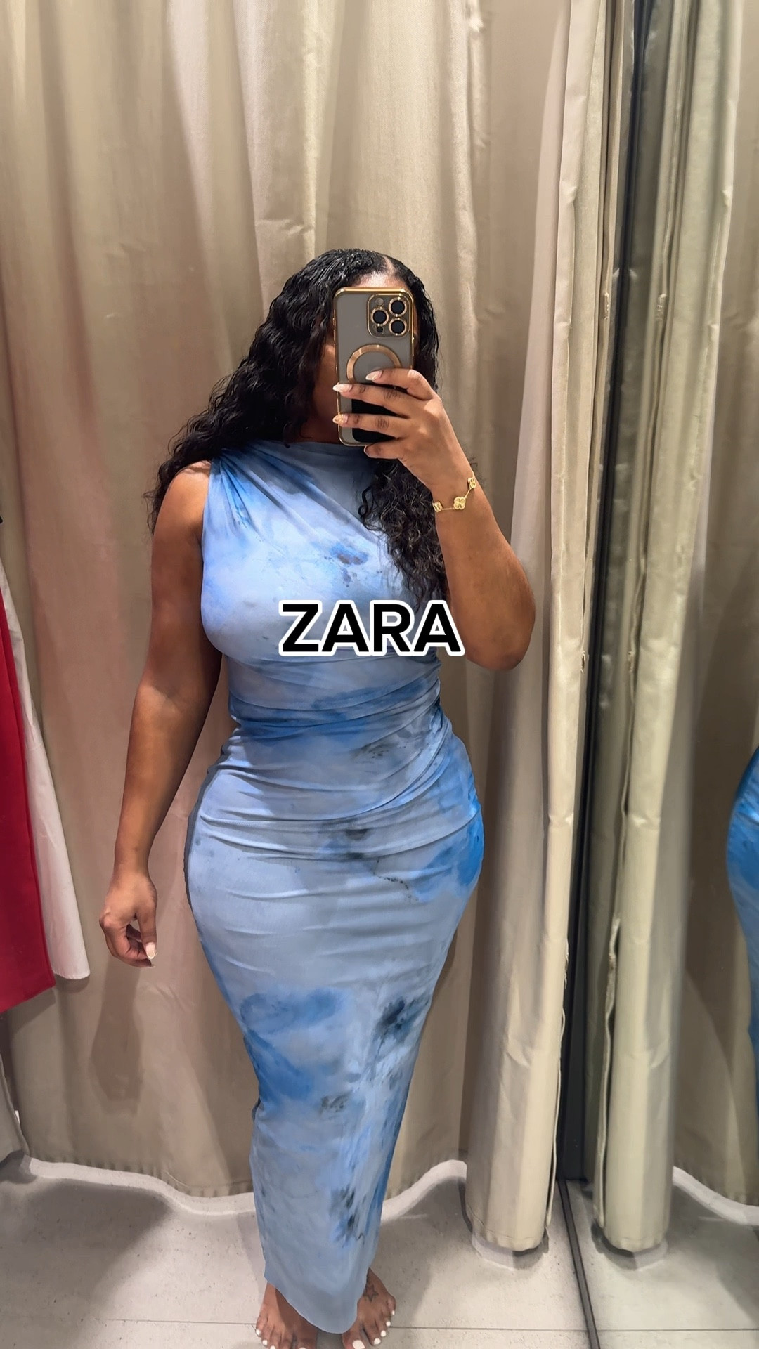 DRAPED PRINTED MIDI DRESS curated on LTK